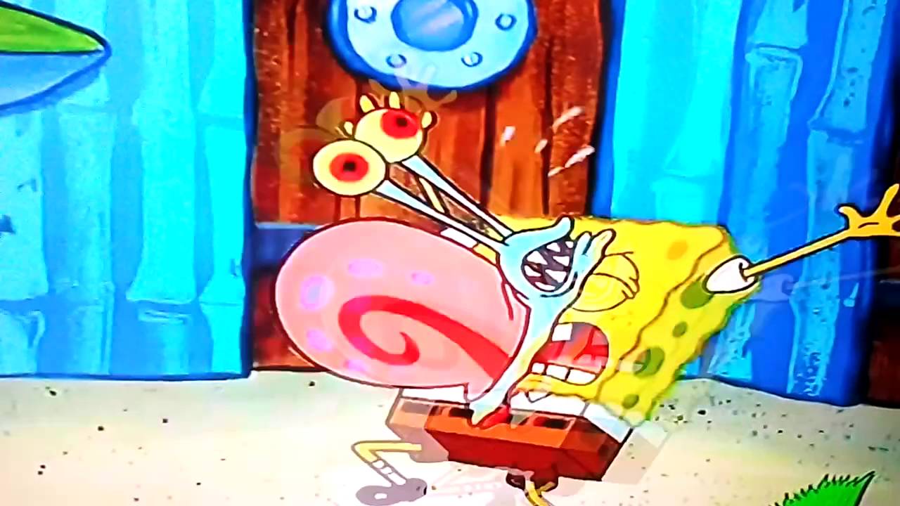 Gary attacks spongebob