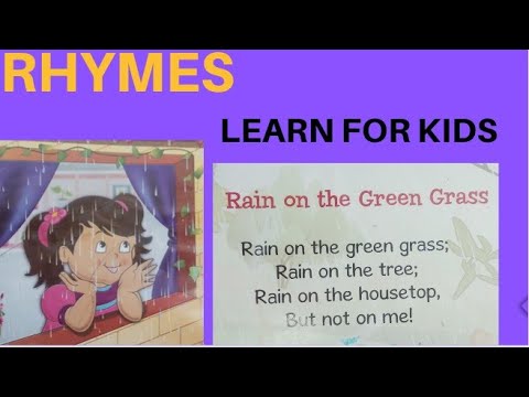 Learn English Rhymes Rain on the Green Grass with pictures books, kiddo kids, nursery class.