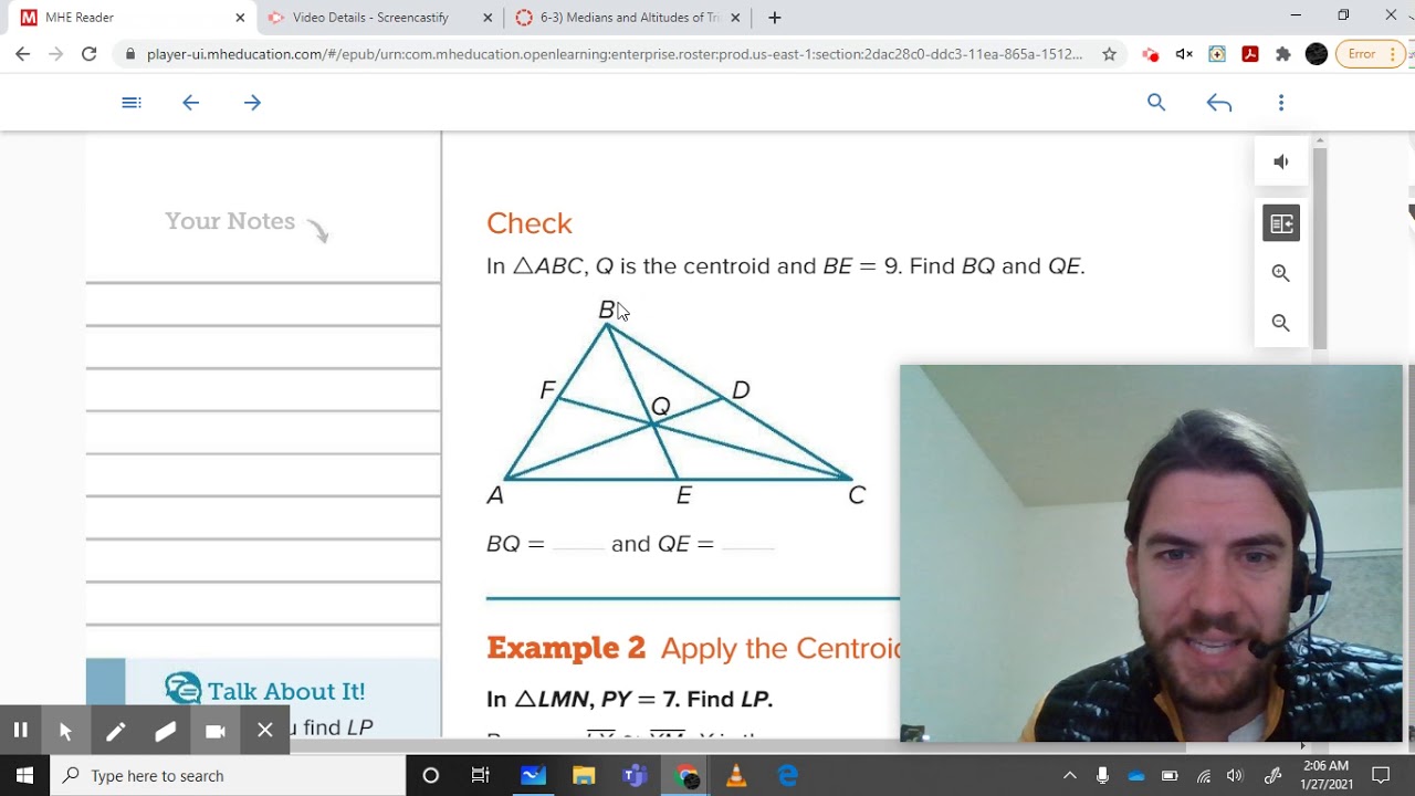 Example 1: Use the Centroid Theorem