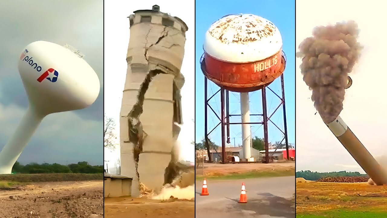 Water Tower Demolition And Collapse Compilation 😱