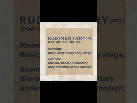 #shorts vocabulary | RUDIMENTARY