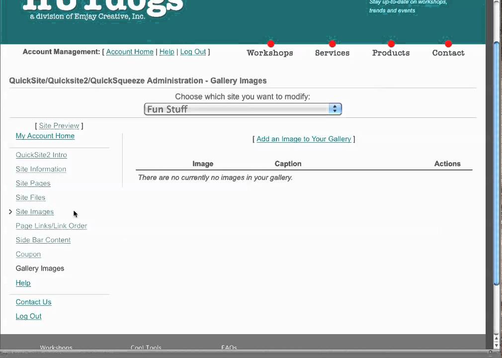 QuickSite Admin Gallery Images Tool