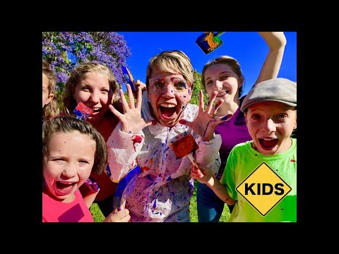 Learn English Words! Paint Splatter with Sign Post Kids!