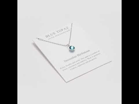 December (Blue Topaz) Birthstone Necklace Created with Zircondia® Crystals by Philip Jones Jewellery