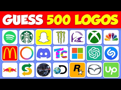 Guess The Logo in 2 Seconds | 500 Famous Logos | Logo Quiz 2025