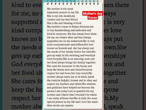 Essay On My Mother In English | MyMother Essay In English | My MotherEssay Writing |#shorts