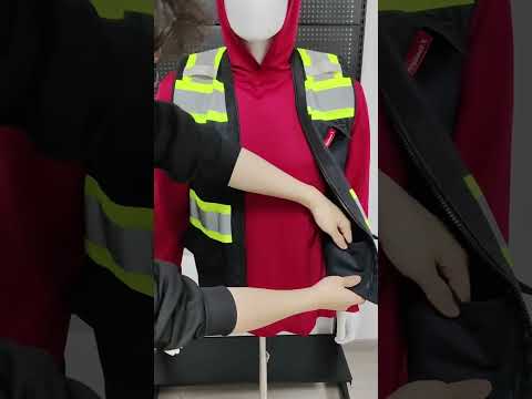 ProtectX Safety Vest Hi-Visibility Vest All Solid Fabric with 6 Pockets