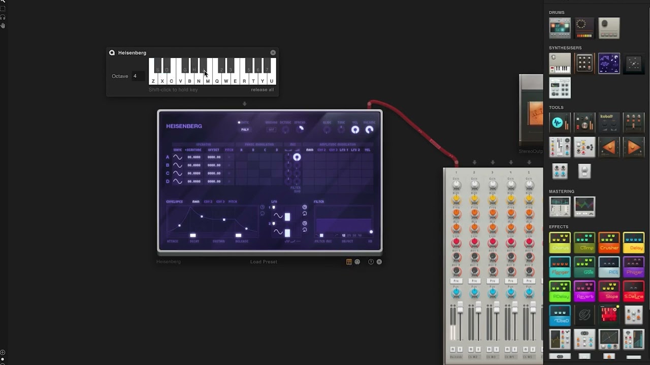 Audiotool | First Steps | Add Synthesisers