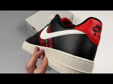 Nike Air Force 1 Low 'Flannel' Black/White-Habanero Red