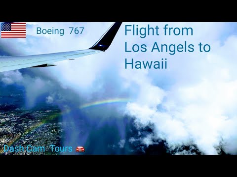 Delta Airlines Flight 1283 from Los Angeles to Honolulu, Oahu, Hawaii in full. Boeing 767. No music