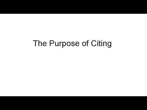 Purpose of citing
