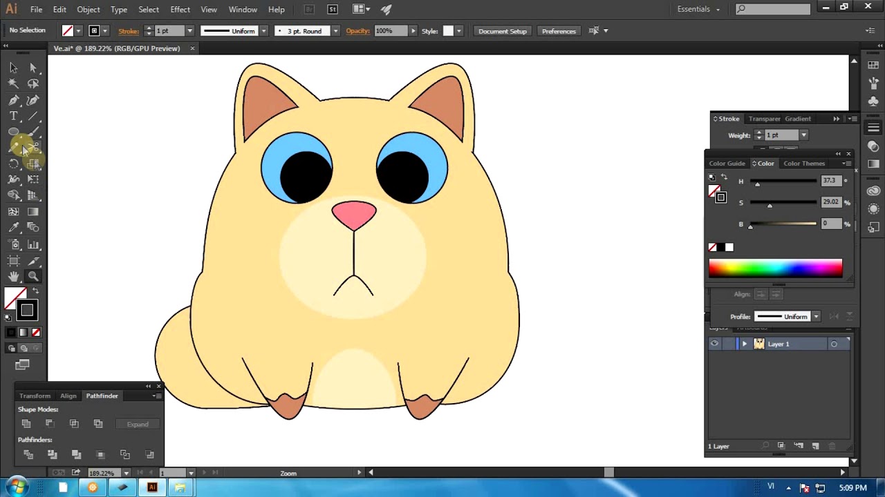 Simple Cat - Adobe Illustrator [Speed Art]