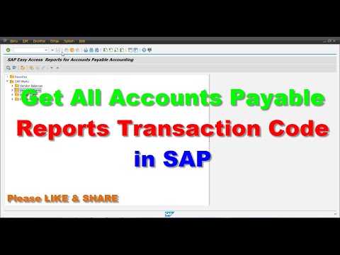 How to Get All Accounts Payable Reports Transaction Code in SAP