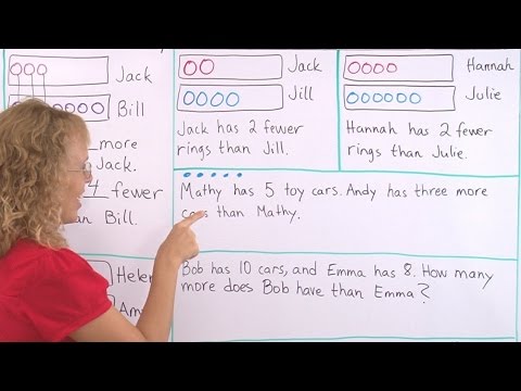 The concept of "how many more" - 1st grade math