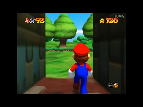 Super Mario 64 in a dream machine (Luma AI)