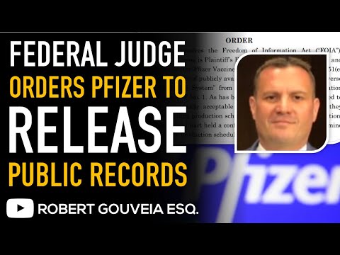 Federal Judge ORDERS Biden FDA to Release PFIZER Data Court Order Review