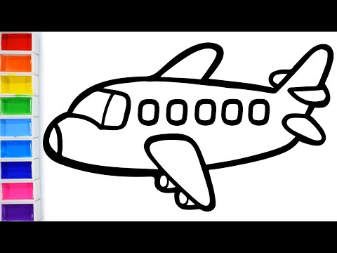 Drawing Plane coloring pages for kids drawing clipart #BeeArt