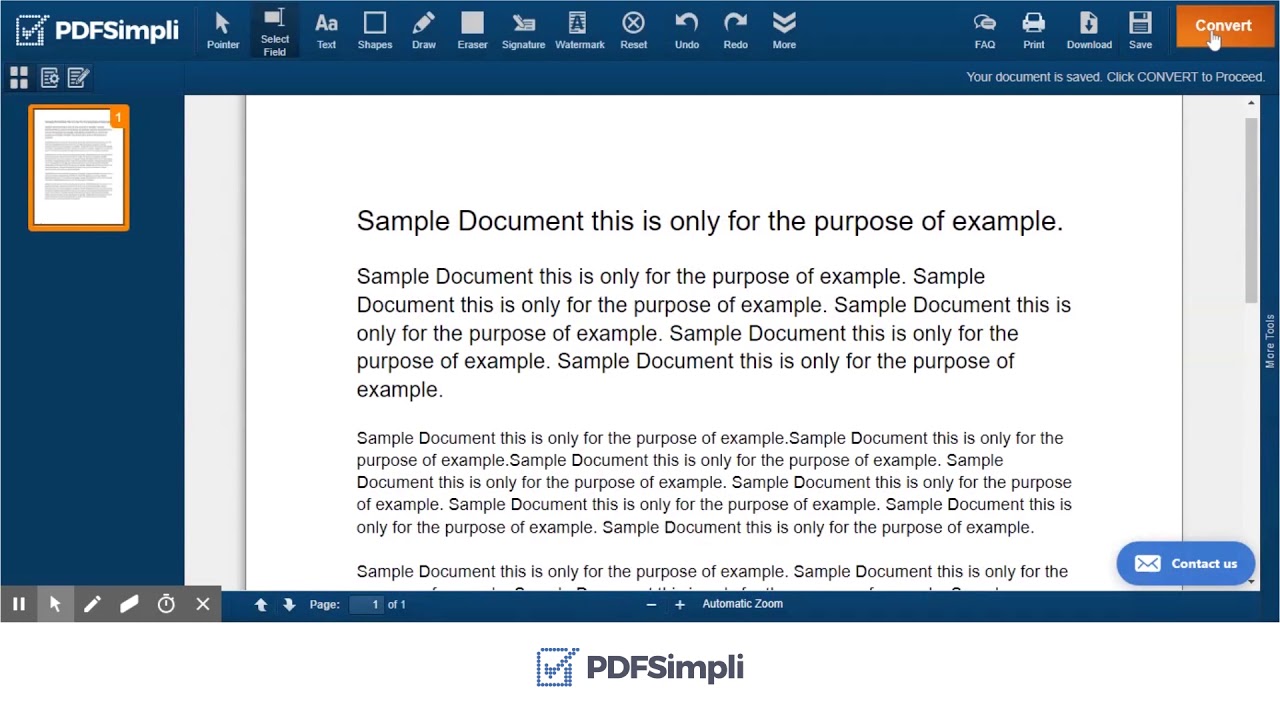 How To Convert Document to PDF @ PDFSimpli.com