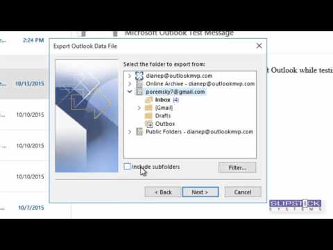 How to Export to an Outlook PST file