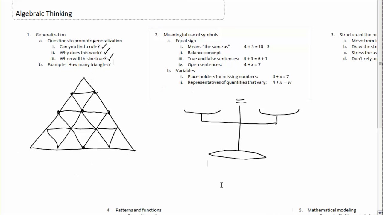 Algebraic Thinking Part 1