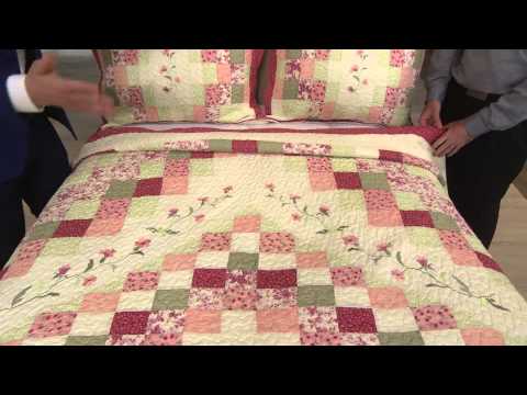 Garden Patchwork King 100% Cotton Quilt Set with Shams with Alberti Popaj