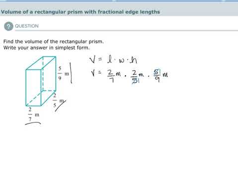 Volume of a rectangular prism with fractional edge lengths
