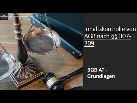 Inhaltskontrolle von AGB nach §§ 307 309 | BGB AT Grundlagen