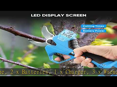 40mm Electric Pruning Shears, Seesii Cordless Tree Pruner Heavy Duty w/ 2.0Ah Rechargeable Battery