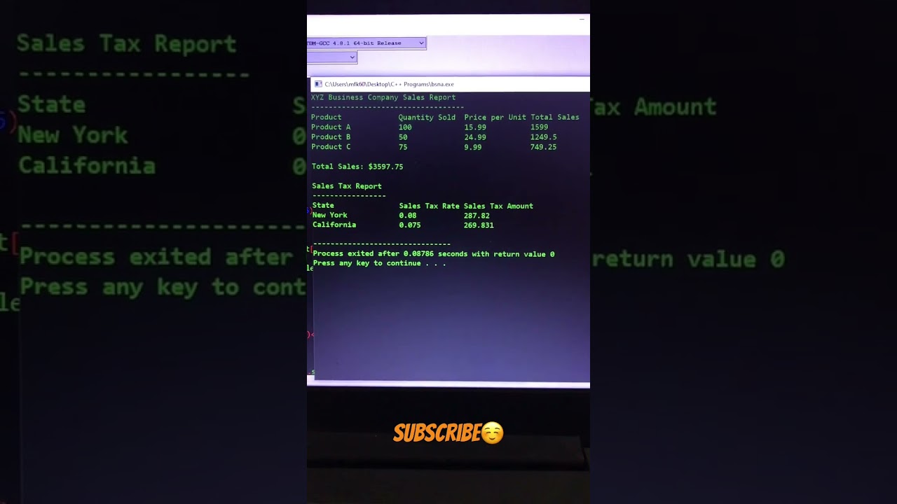 sales report IDE dev c++ #cppprogramming