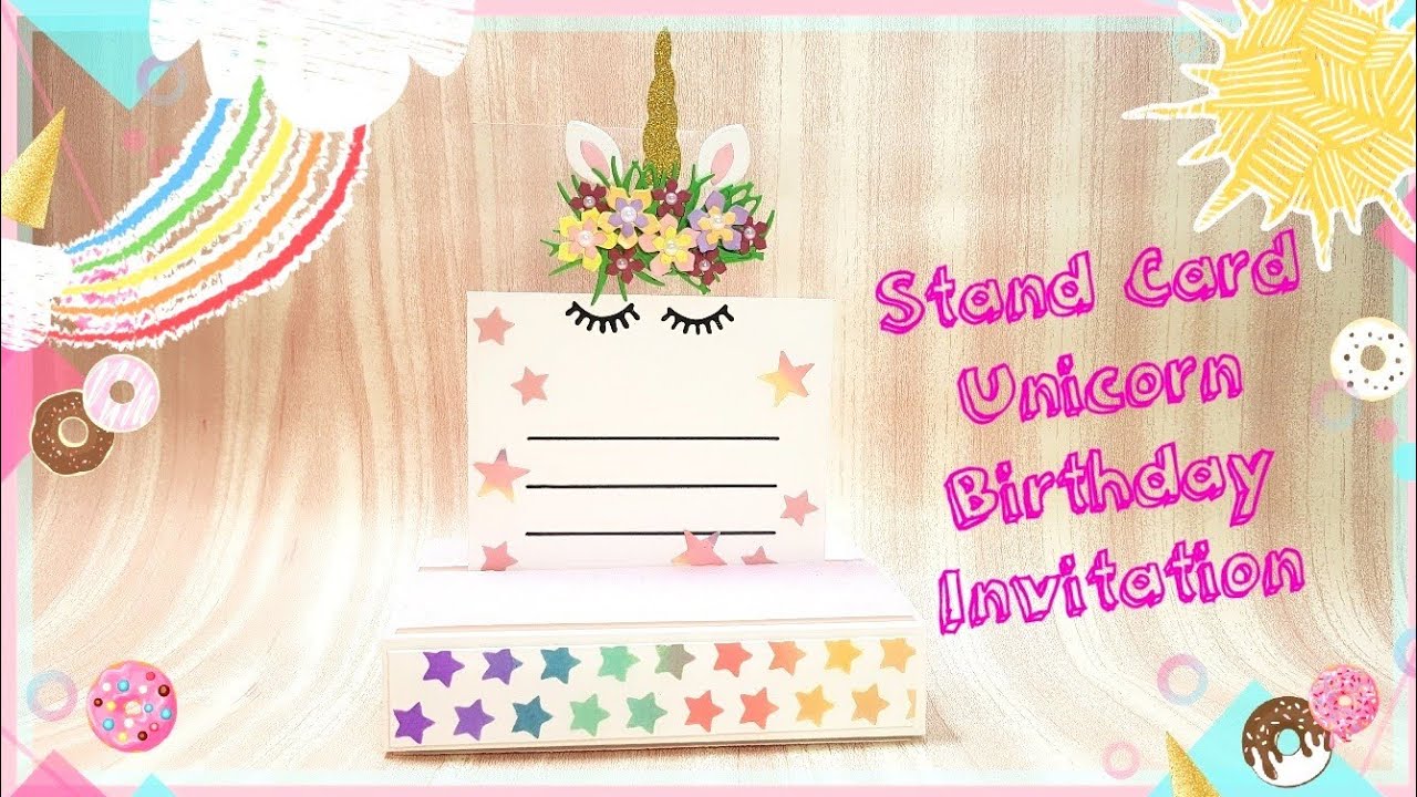 DIY Facile | Idée pour invitations d'anniversaire Licorne | Stand Card | Scrapbookingbysissi