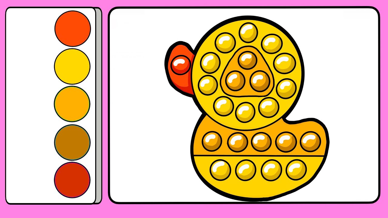 Quack Quack! Duck Pop It Coloring | Fun Animal Coloring Pages for Kids
