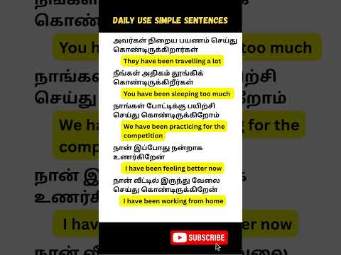 Daily use simple sentences in Tamil #spokenenglish#englishspeakingpractice#shortsfeed#shortsvideo