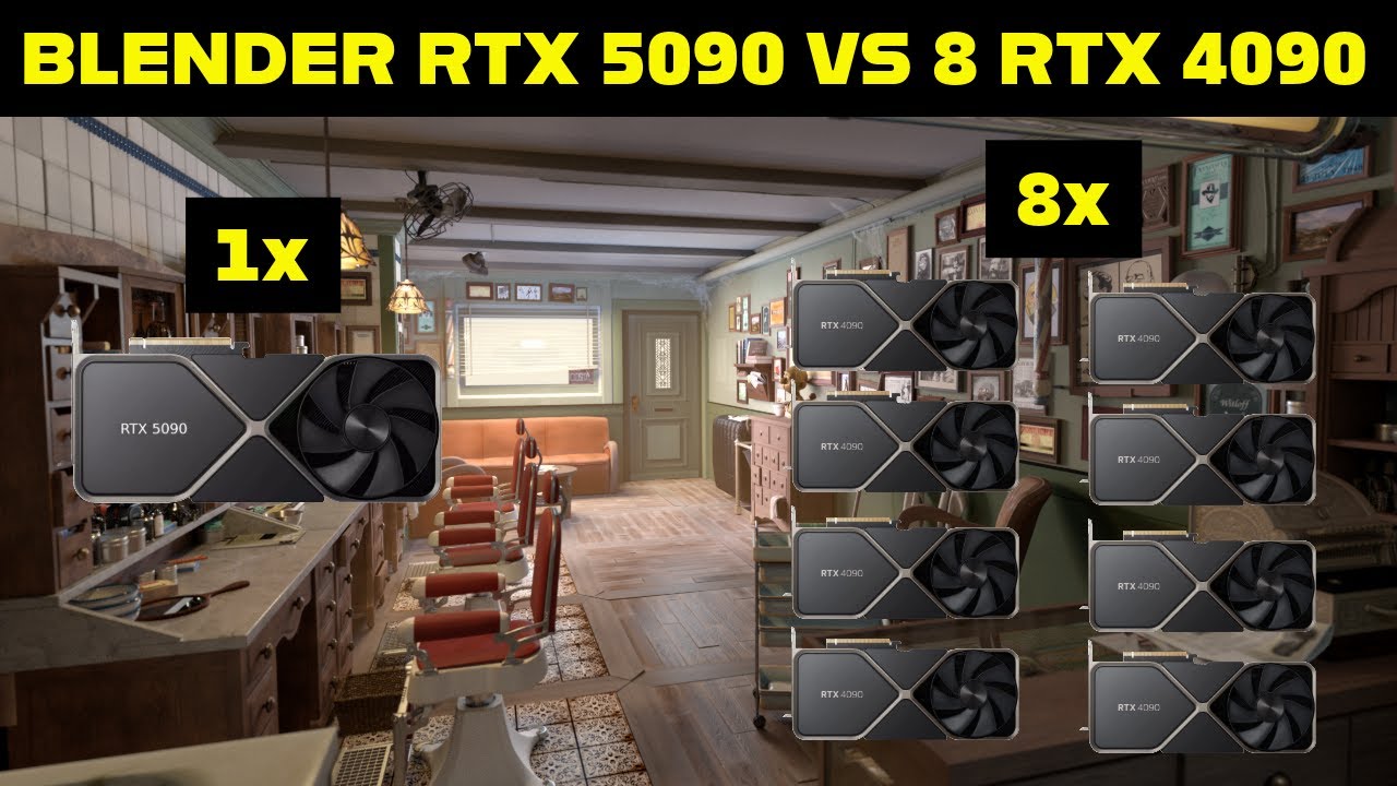 Blender RTX 5090 vs 8 RTX 4090 Render Test