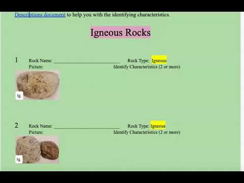 Rock Identification Lab Tutorial
