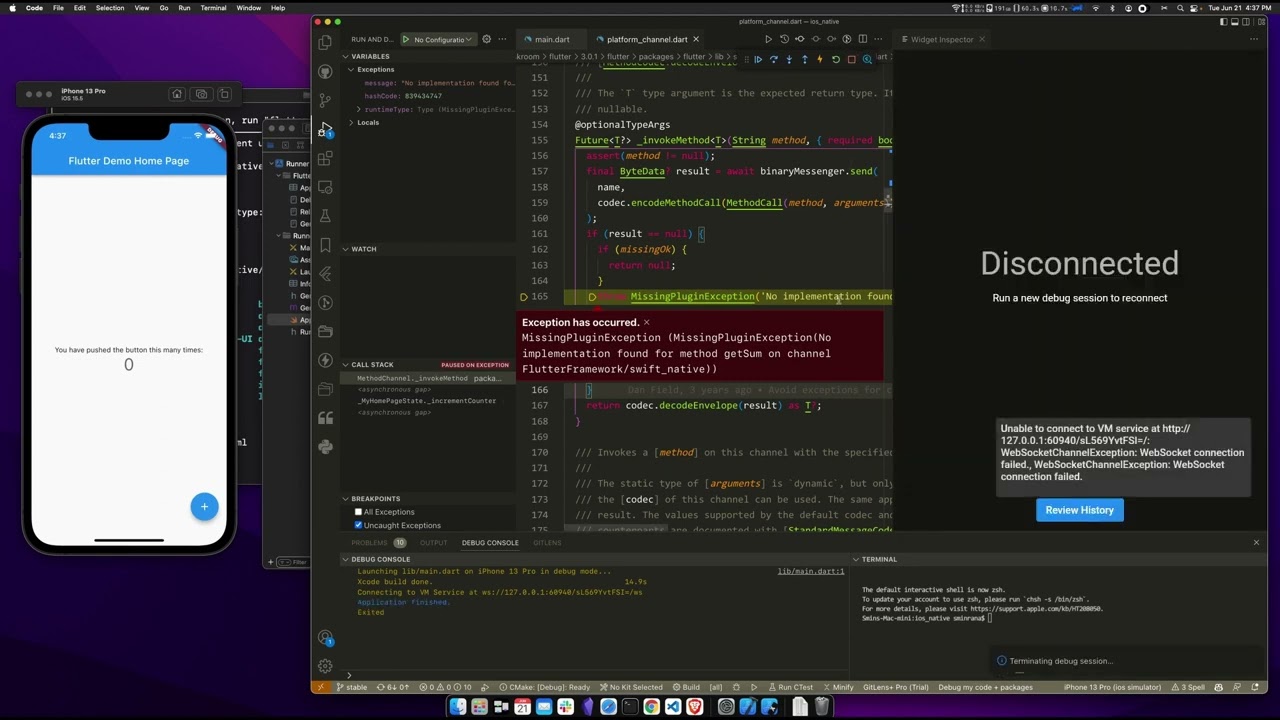 Call swift native code from Flutter