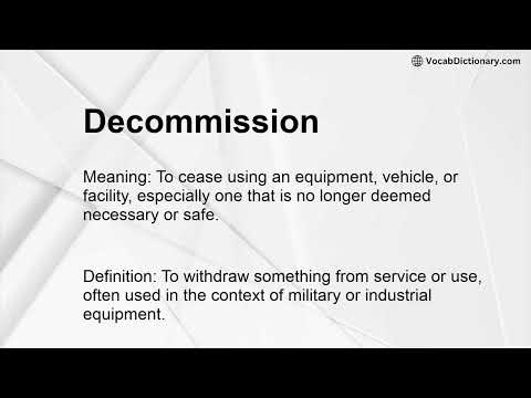 Decommission Meaning