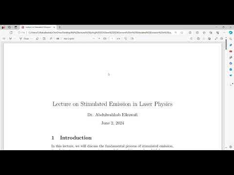 Lecture on Stimulated Emission in Laser Physics pdf Personal Microsoft​ Edge 2024 06 02 12 48 20