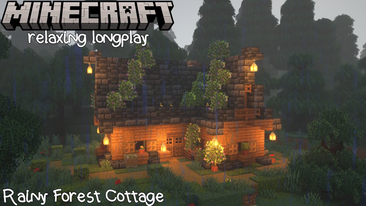 Building a Rainy Forest Cottage - Minecraft Relaxing Longplay 1.20 (No ...