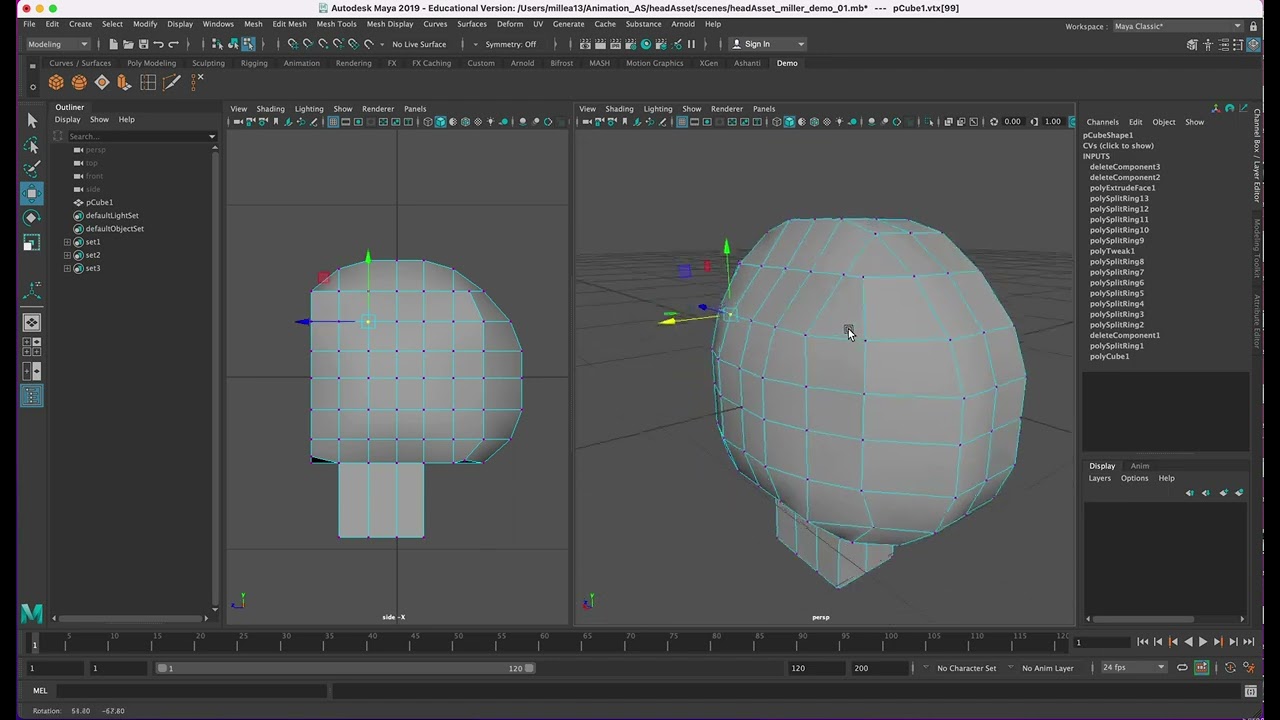 Maya: Modeling The Basic Head