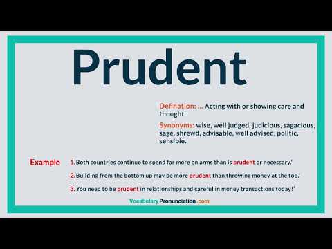 How to Pronounce PRUDENT l Definition and Synonyms of PRUDENT by vocabularypronunciation com