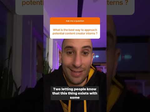 What is the Best Way to Approach POTENTIAL Content Creator INTERNS? #Shorts
