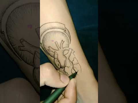Anatomical heart tattoo | how to make real heart tattoo easily