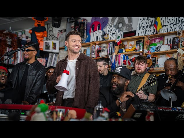 Justin Timberlake uses megaphone to sing “SexyBack” on his Tiny Desk ...