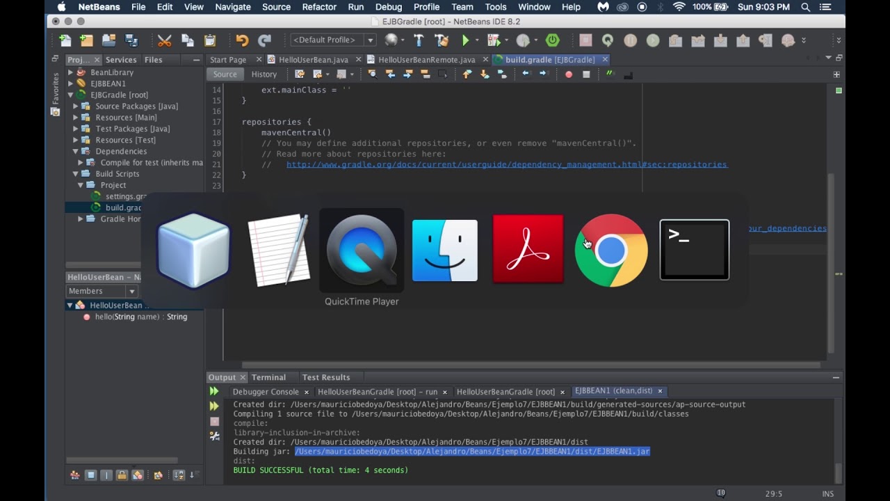 Java EJB Hello World in Netbeans 8.2 with Gradle