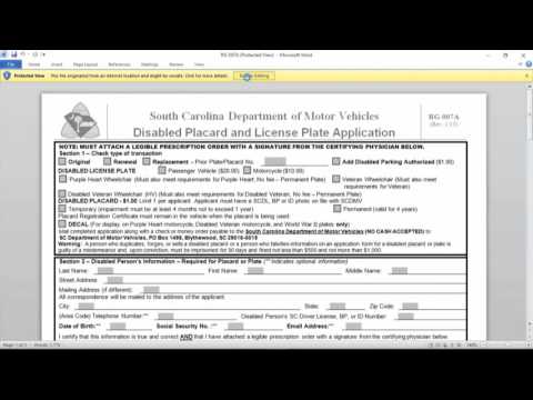 How to Apply for a Disabled Placard in South Carolina