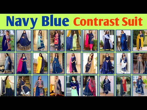 💙 Trendy Navy Blue Color Combination Suit Design | Navy Blue Dresses | Navy Blue Suit
