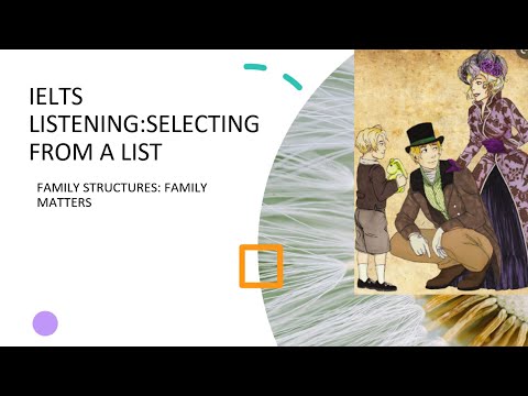 Topic 21 Selecting from a list: Family structures: family matters