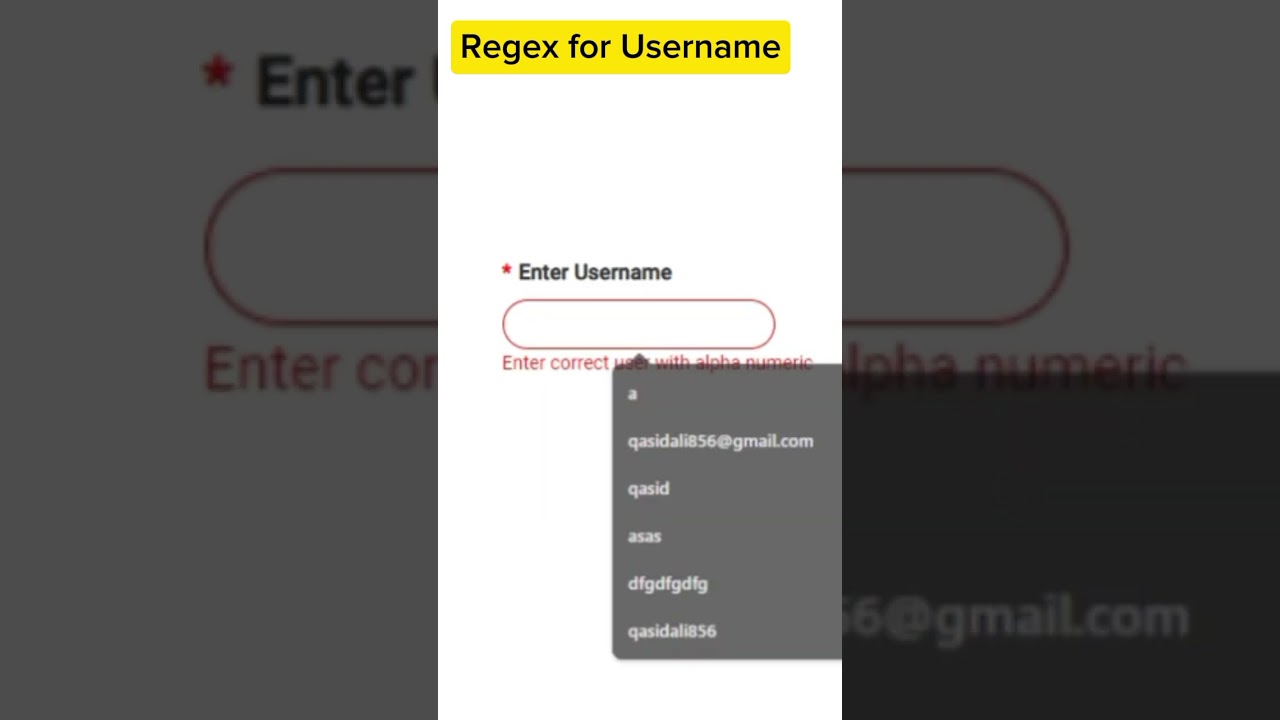 Regex for Username | AlphaNumeric