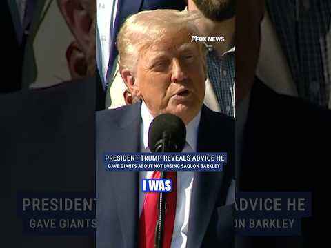 President Trump reveals advice he gave Giants about not losing Saquon Barkley #shorts #nfl #news