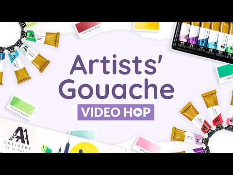 ARTISTS' GOUACHE VIDEO HOP: Create Bold & Bright Florals on Black Cardstock Using Gouache